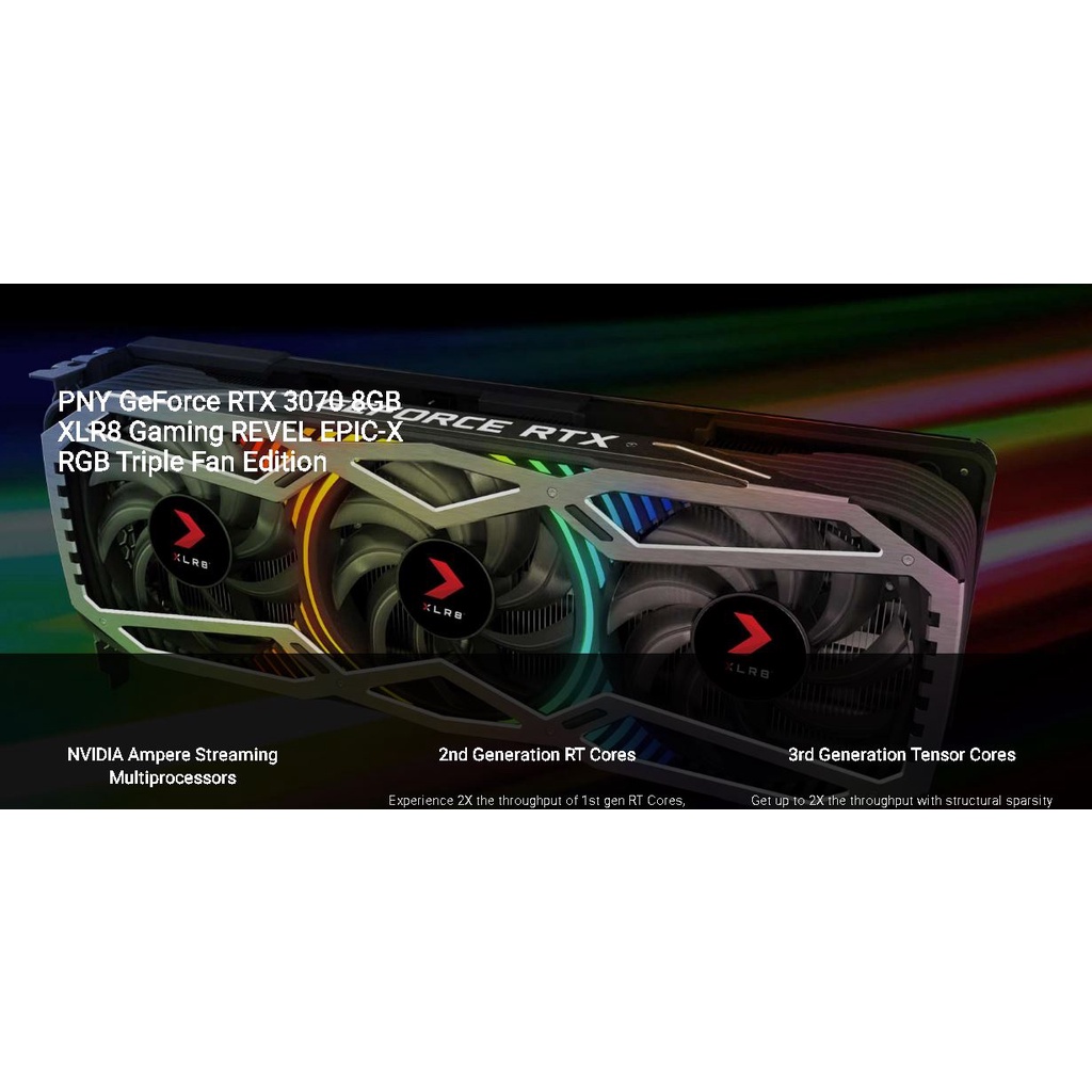 PNY RTX 3070 XLR8 EPIC-X RGB LHR 8GB GDD6 RGBไฟสวยๆ (NO BOX ...
