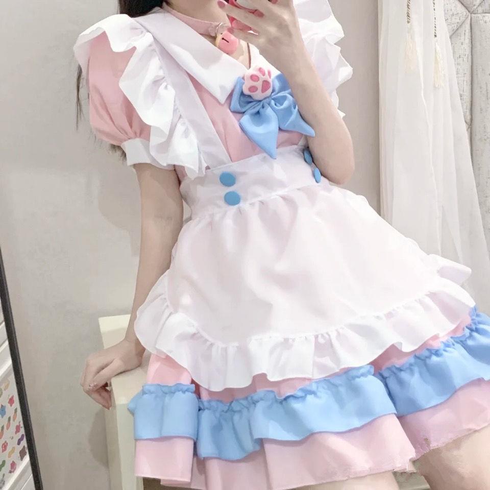New super cute pink maid costume cosplay daily cute Lolita women s ...