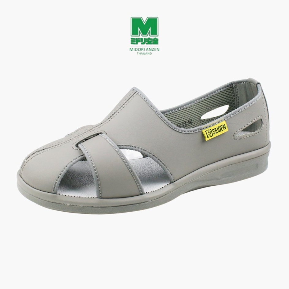 ️tjf61n3khh Midori Anzen รองเท้ากันไฟฟ้าสถิตย์ รุ่น Elepass Cool N สีเทา Anti-Static Work Shoe ...