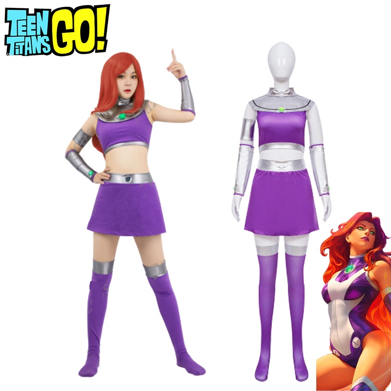 Anime Super Hero Starfire Teen Titans Full Set for Women Girl Unisex ...