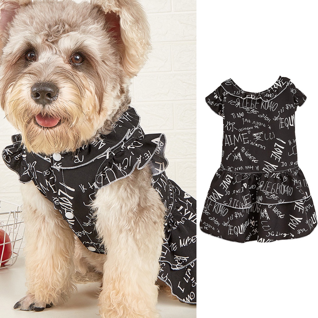 MtPet Dress สบาย ๆ ฝีมือประณีต Polyester Letter Printed Sleeveless Pet ...