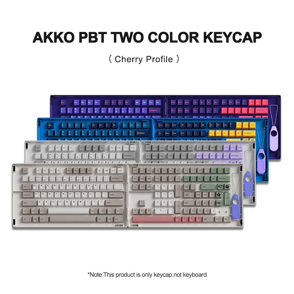 Akko Macaw Neon Silent 9009 Retro Black Pink Carbon Keycaps PBT Keycap ...