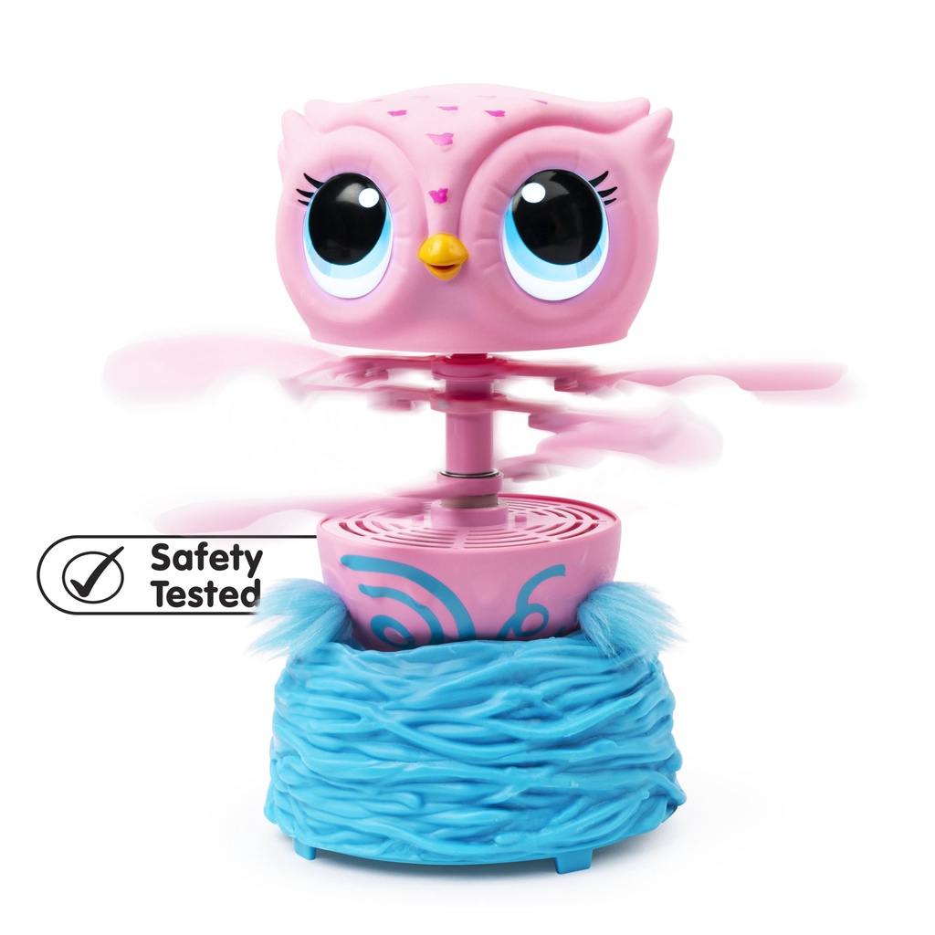 Owleez Flying Baby Owl Interactive Toy with Lights and Sounds (Pink ...