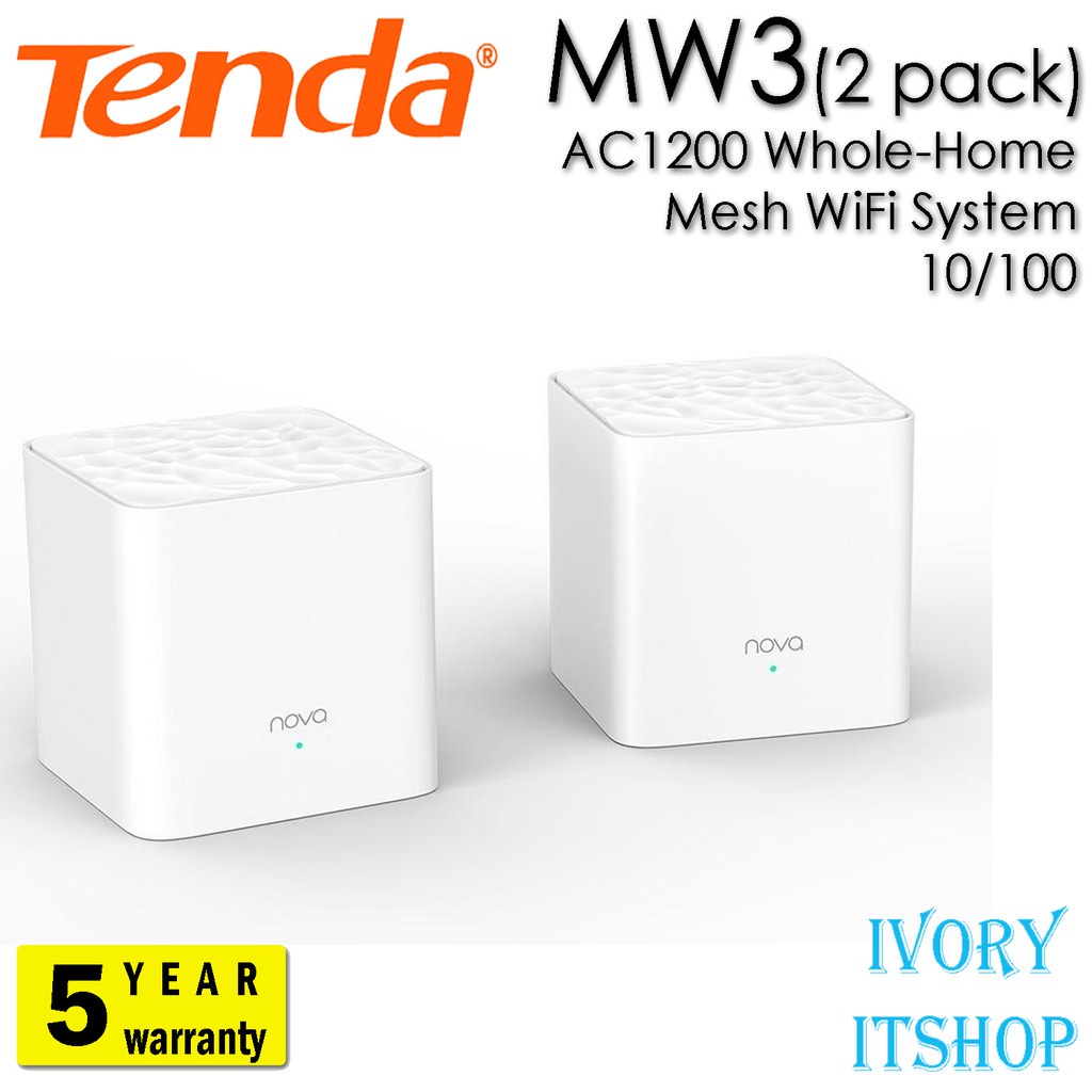 Tenda Nova MW3 AC1200 Whole-Home Mesh WiFi System 10/100 (Pack2 ...