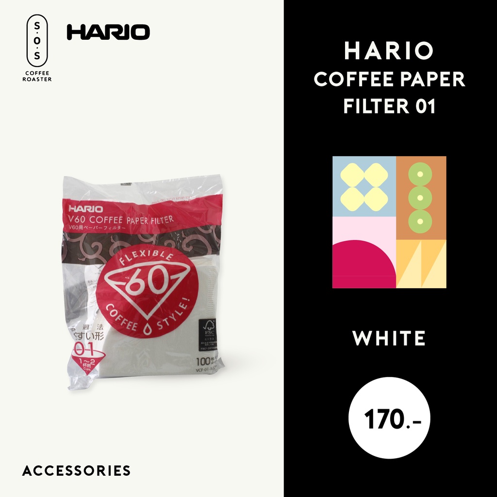 Hario v60 01/02 paper filter (White) | Shopee Thailand