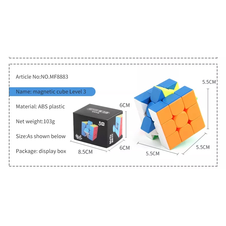 (ส่งไว) รูบิคแม่เหล็ก โมยู 3x3 Moyu 3M Meilong กล่องสีดำ 3M 4M Rubik ...
