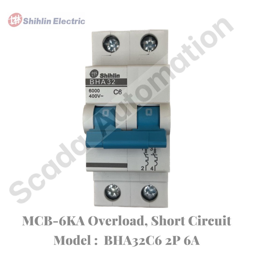 BHA32C6 2P 6A MCB-6KA Overload,short Circuit | Shopee Thailand