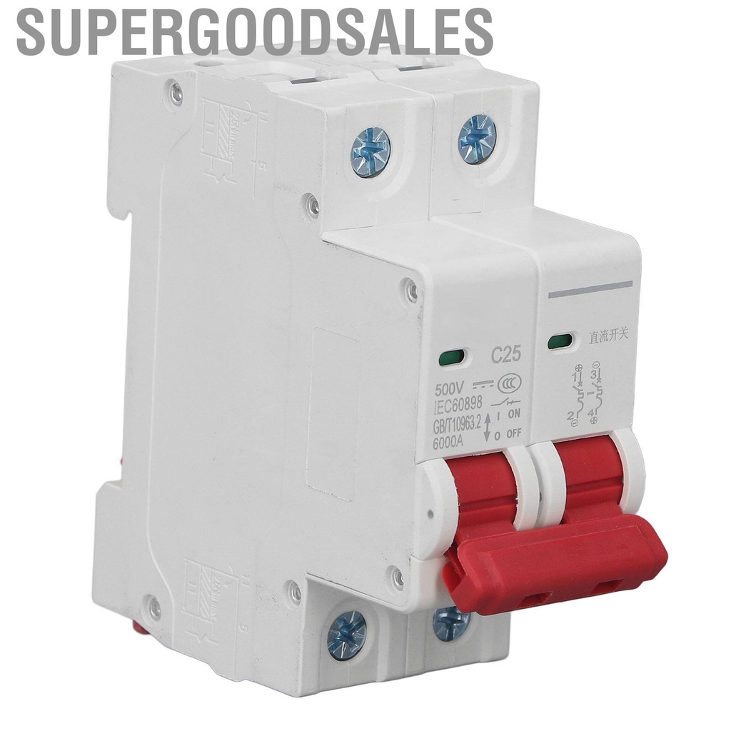 Supergoodsales DC Circuit Breaker 2P 6000A Breaking Capacity DIN Rail Installation Photovoltaic ...