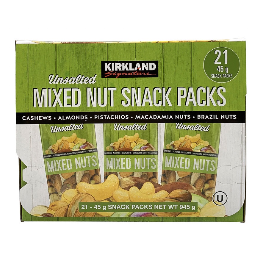 Kirkland Signature Unsalted Mixed Nut Snack Packs 21 x 45g | Shopee ...