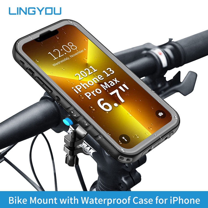 LINGYOU Metal Bike Phone Mount for iPhone 14 13 12 11 Pro Max SE2 7 8 ...