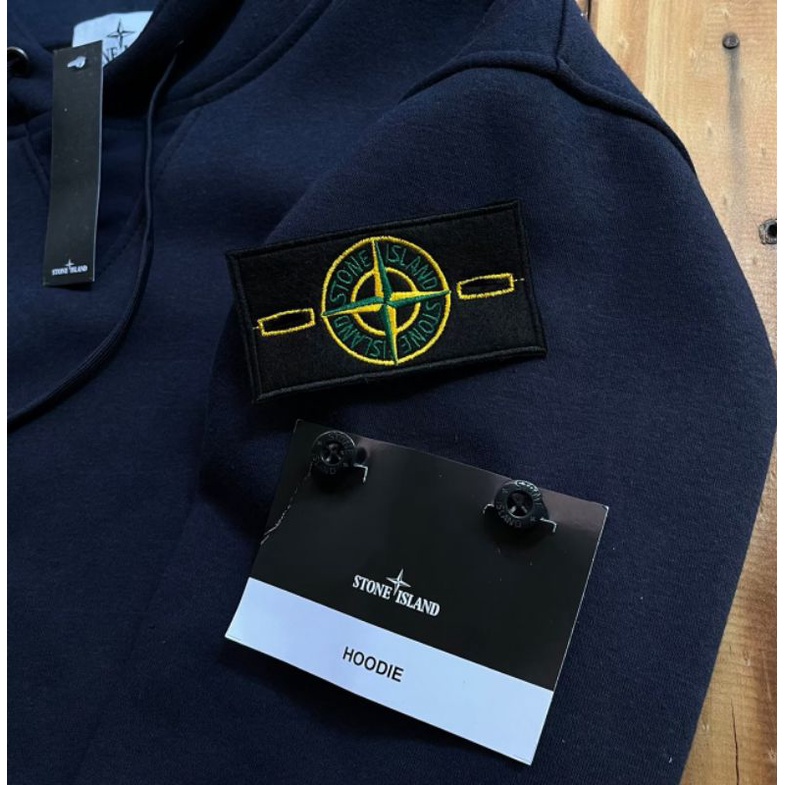 STONE ISLAND เสื้อฮู้ดดี้ ลายโลโก้กองทัพเรือ ISLAND PATCH ...