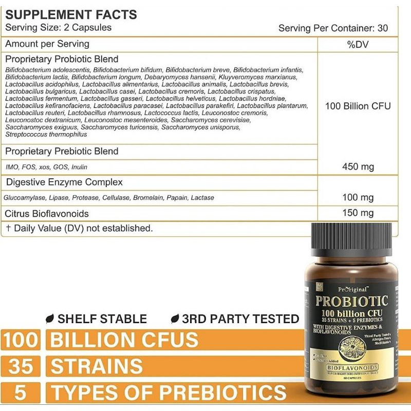 Proriginal Probiotics 100 Billion CFU 60 Capsules - pre4u2 - ThaiPick