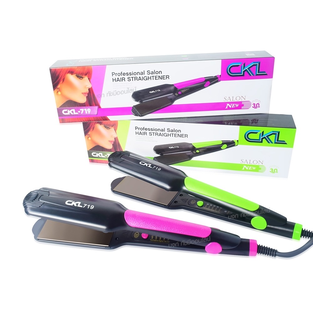 (ลูกค้าใหม่1บาท) ที่หนีบผม CKL719 CKL-719 หนีบเงา แท้100 ที่หนีบผม เครื่องหนีบผม ม้วนผม ยืดผม ...