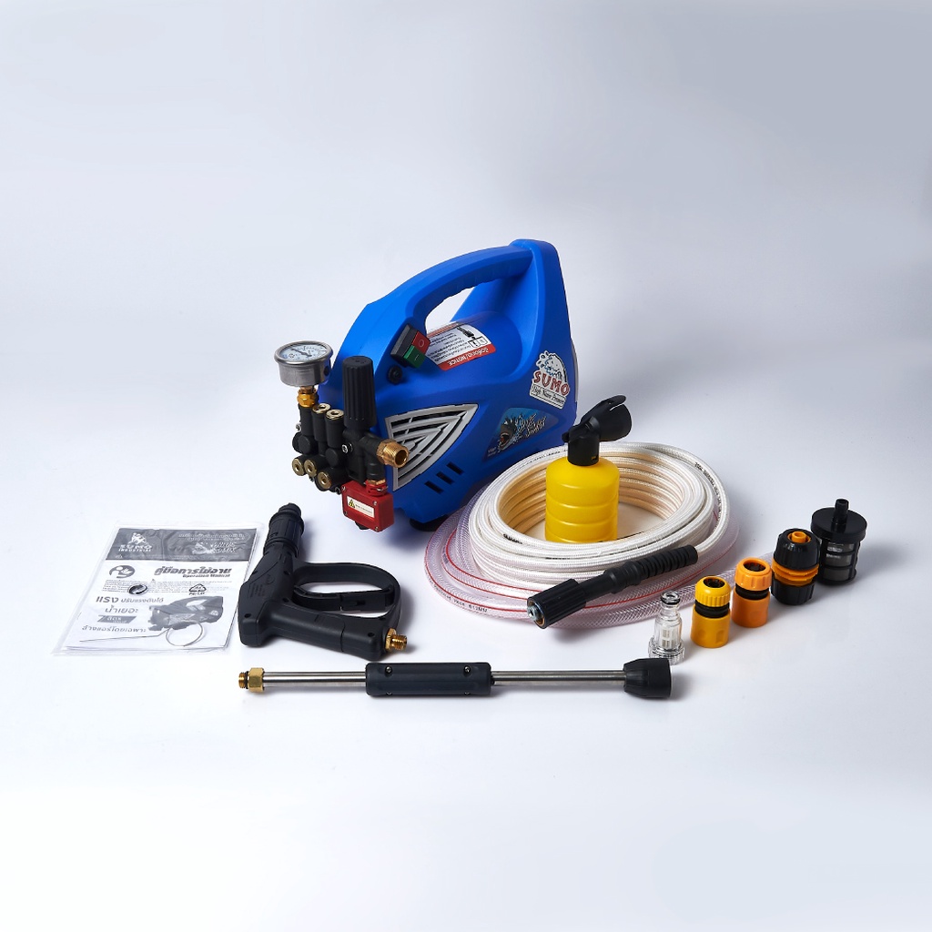 เครื่องอัดฉีดน้ำแรงดันสูง รุ่น Blue shark SUMO แถมฟรี (น้ำยาล้างรถยนต์ ...
