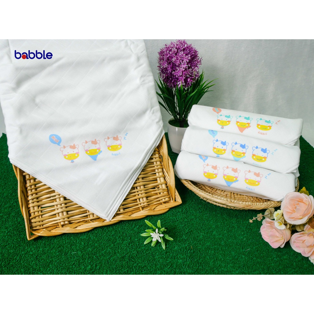 BABBLE ผ้าอ้อมสาลู ผ้าอ้อมแรกเกิด แบบทอ 2 ชั้น ขนาด 2727 นิ้ว (2 ลายให้ ...