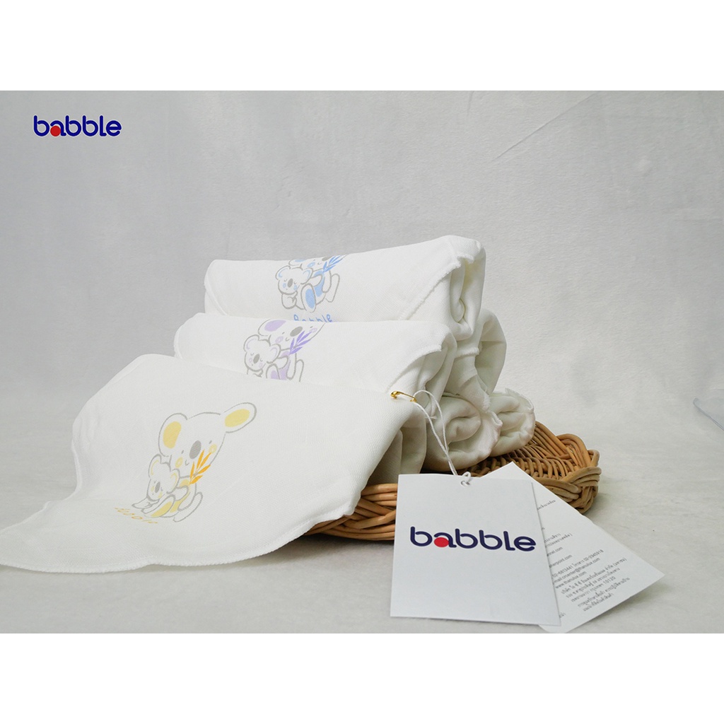 BABBLE ผ้าอ้อมสาลู ผ้าอ้อมแรกเกิด แบบทอ 2 ชั้น ขนาด 2727 นิ้ว (2 ลายให้ ...