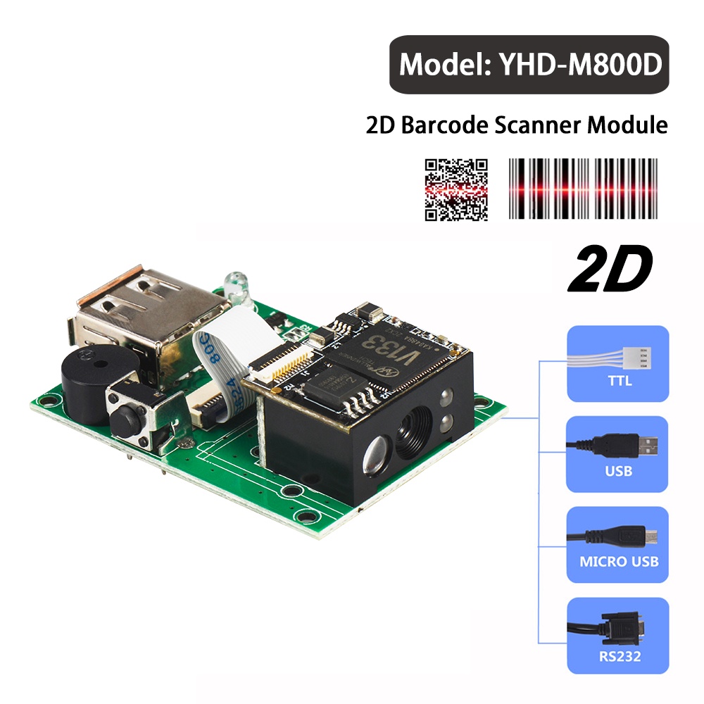 Yhdaa Arduino 2d Mini Rasprry Pi Barde Scanner Emdded 1d Qr Bar Code ...
