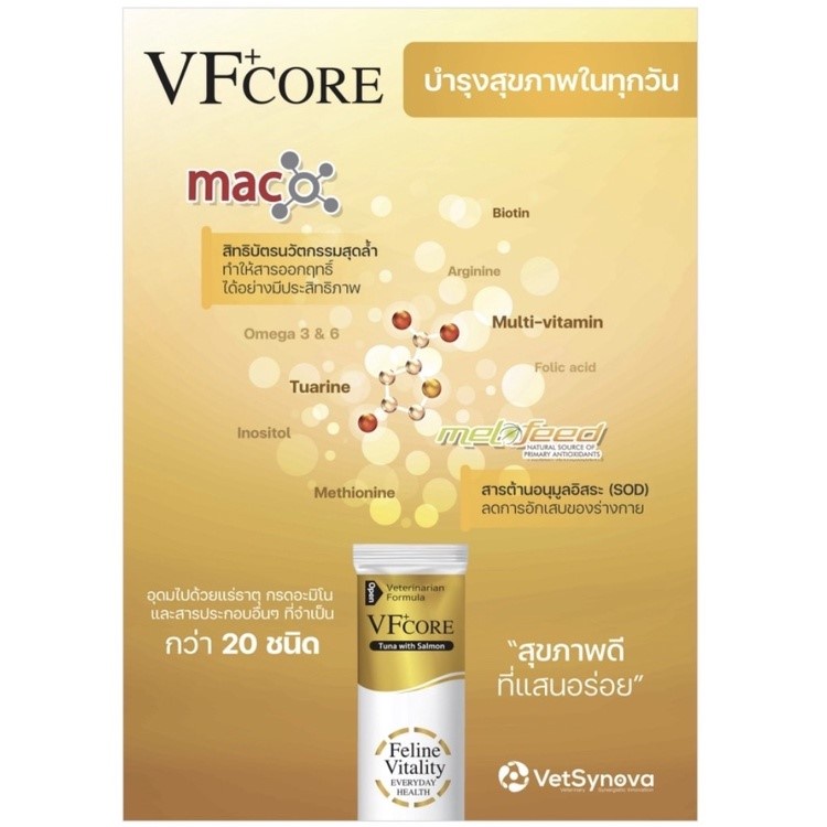 แมวเลีย หมาเลีย Vfcore ไลซีน บำรุงเลือด บำรุงข้อต่อ วิตามินรวม และ บำรุงไต (แบ่งขายเป็นซอง ...