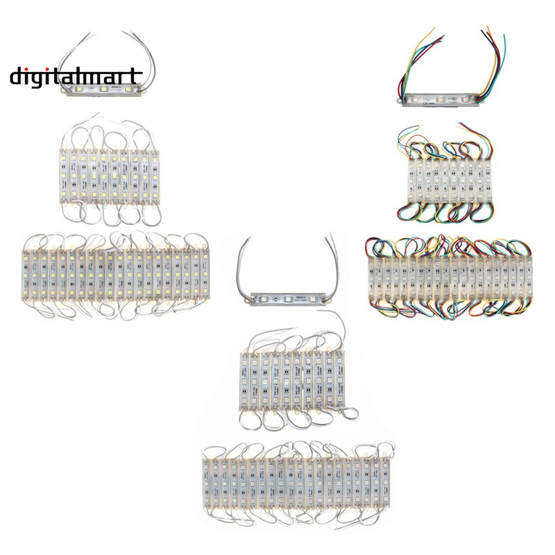 5050 SMD 3 LED Module LED Strip String Light Waterproof DC 12V | Shopee ...