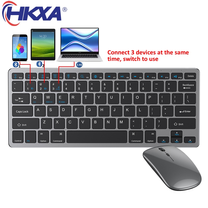 Bluetooth 5 0 And 2 4g Wireless Keyboard And Mouse Combo Mini Multimedia Keyboard Mouse Set For