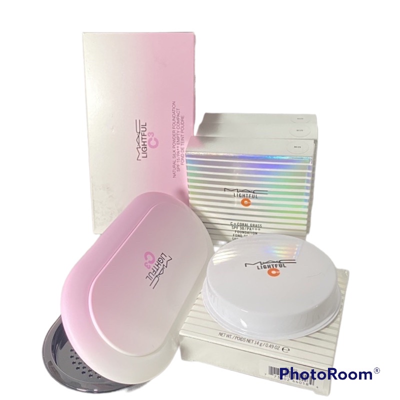 ตลับแป้งMAC COSMETICS Lightful C Natural Silk Powder Foundation SPF ...