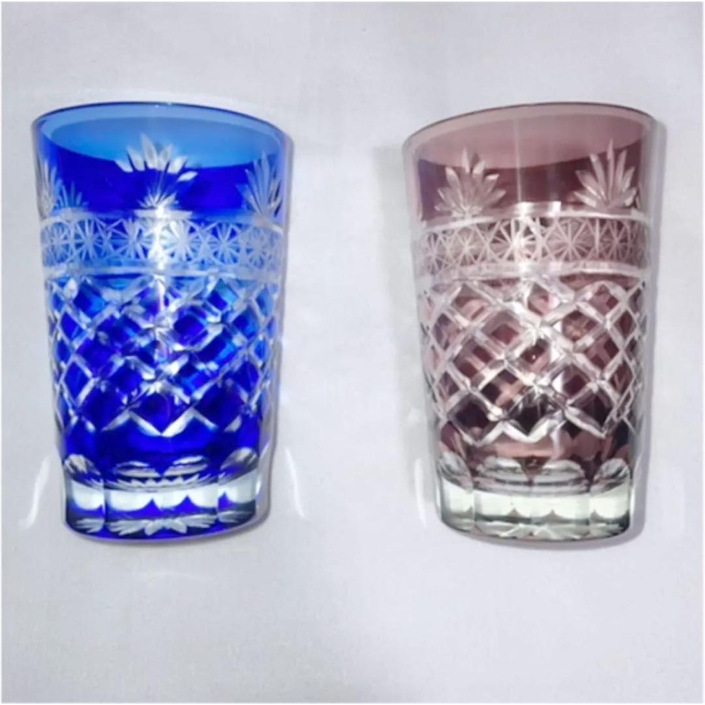 Edo Kiriko Pair glass (purple Edo Kiriko is rare) | Shopee Thailand