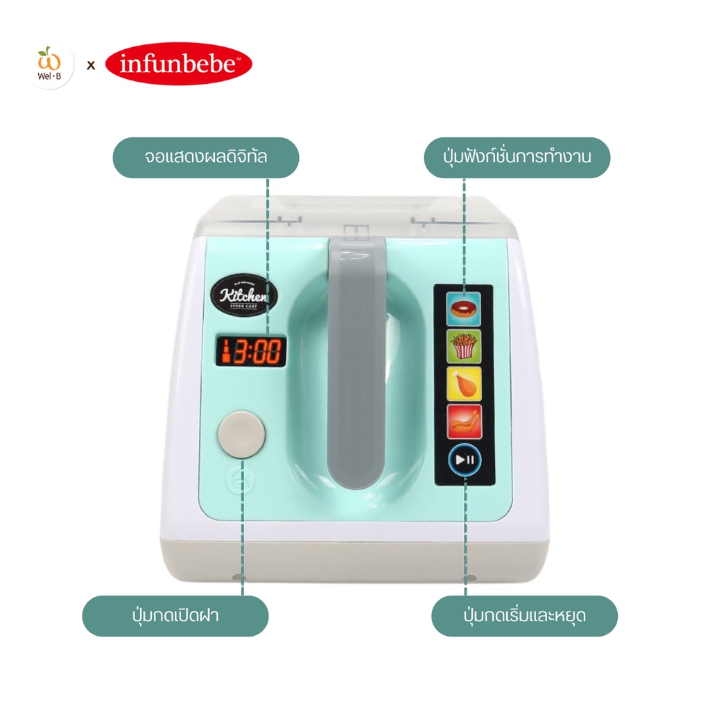 Wel-B x Infunbebe 1st Deep Fryer (หม้อทอดของเล่นเด็ก) - ของเล่น ของเล่น ...