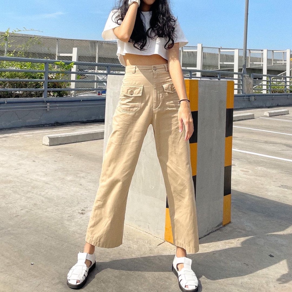 Lichi Lively Pants สินค้าพร้อมส่ง กางเกงเอวสูงขากระบอก แพทเทิร์นทรงสวย ...