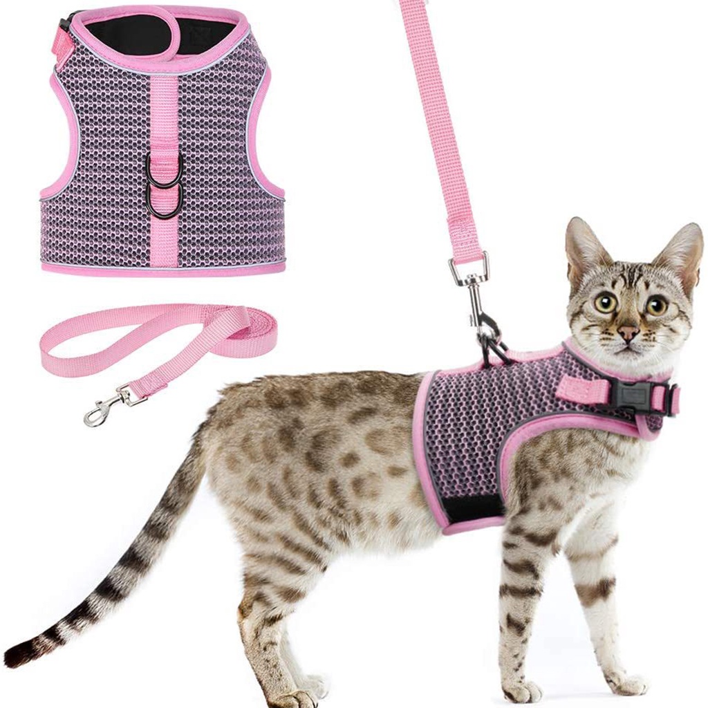 MtHarness Leash ชุดแถบสะท้อนแสง Anti-Escape Breathable Cats สายรัด ...