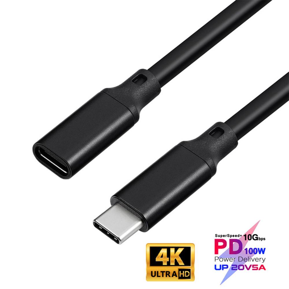 Hd 4k 60hz Pd 5a Usb3.1 Type-c Extension Cable 100w Usb-c Gen 2 10gbps ...