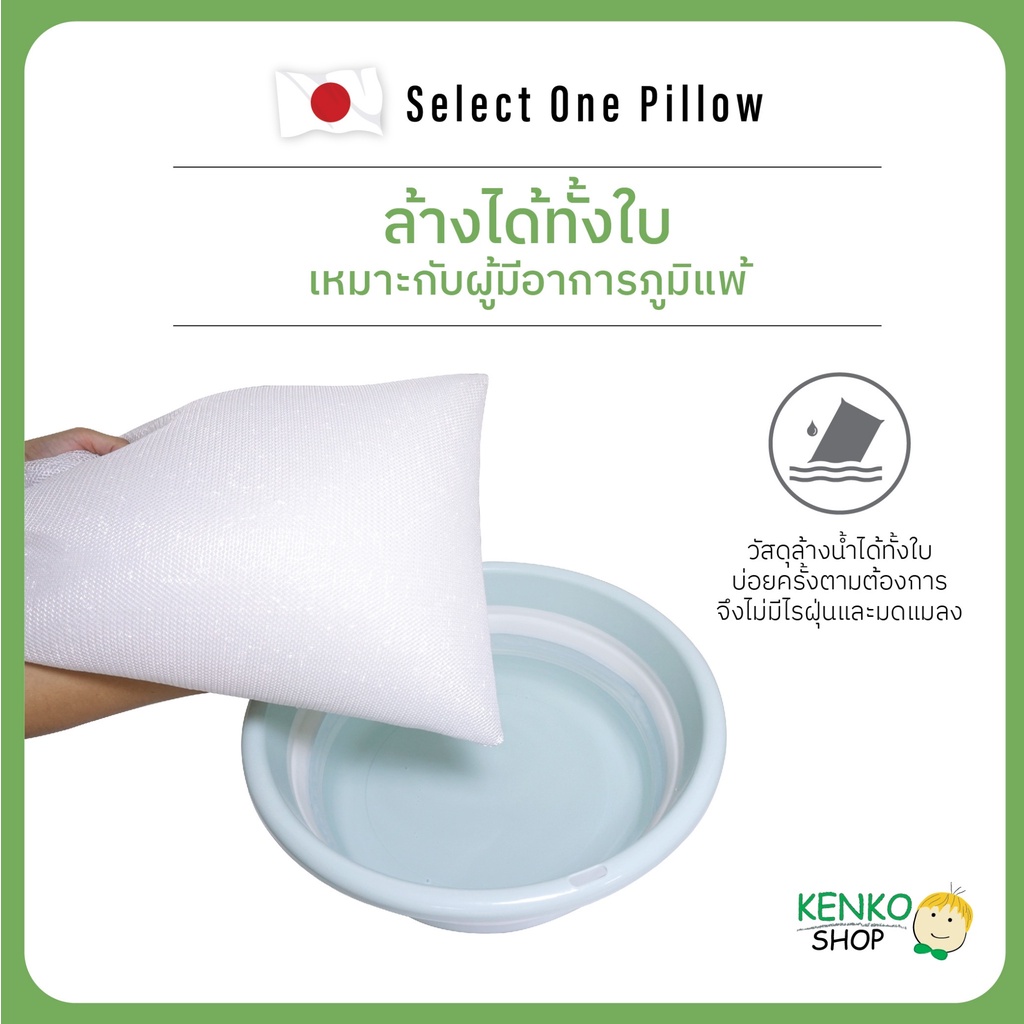 KenkoShop หมอนสุขภาพแก้ปวดคอ Mini Pipe นำเข้าจากญี่ปุ่น หมอนล้างได้ทั้งใบ เหมาะกับผู้เป็นภูมิแพ้ ...