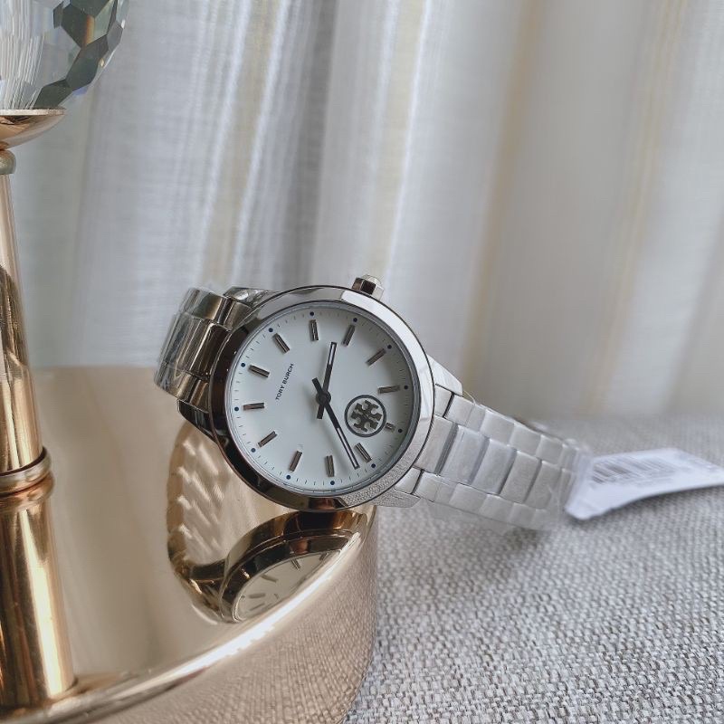 TORY BURCH Collins Three-Hand Stainless Steel Silver Watch รุ่น TBW1301 ...
