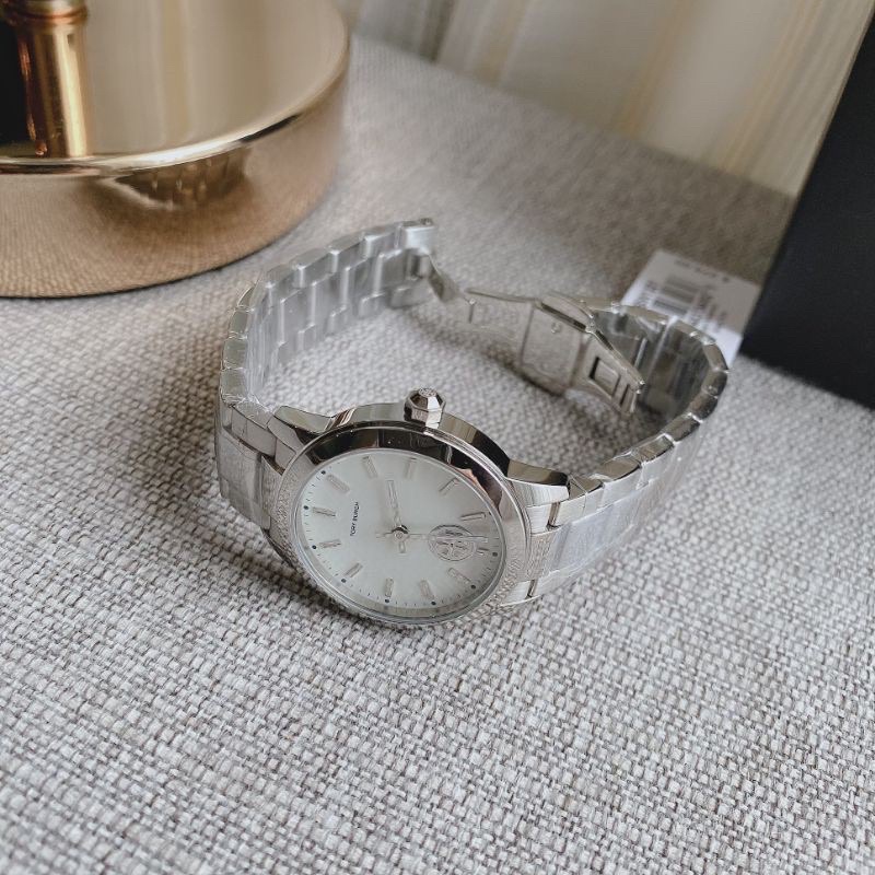 TORY BURCH Collins Three-Hand Stainless Steel Silver Watch รุ่น TBW1301 ...
