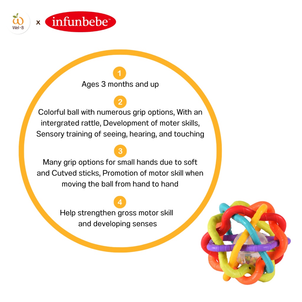 Wel-B x Infunbebe Ball Ball (ยางกัด วงแหวน) - ของเล่น ของเล่นเด็ก ยาง ...