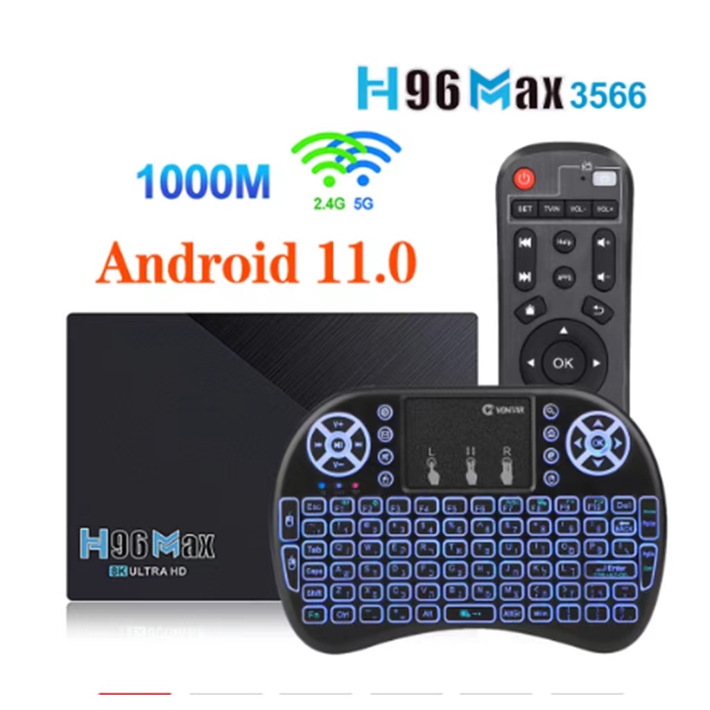 H96 MAX RK3566 Smart TV Box Android 11 8GB RAM 64GB 1080P 4K 8K 1000M ...