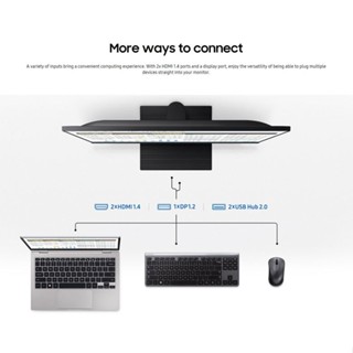 SAMSUNG LF24T450F 24inch Flat Monitor 75Hz Pivot LED Blue Light ...