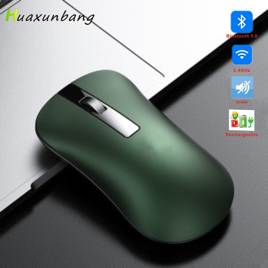 Ergonomic Rechargeable Wireless Mouse Silent Thin USB PC Laptop ...