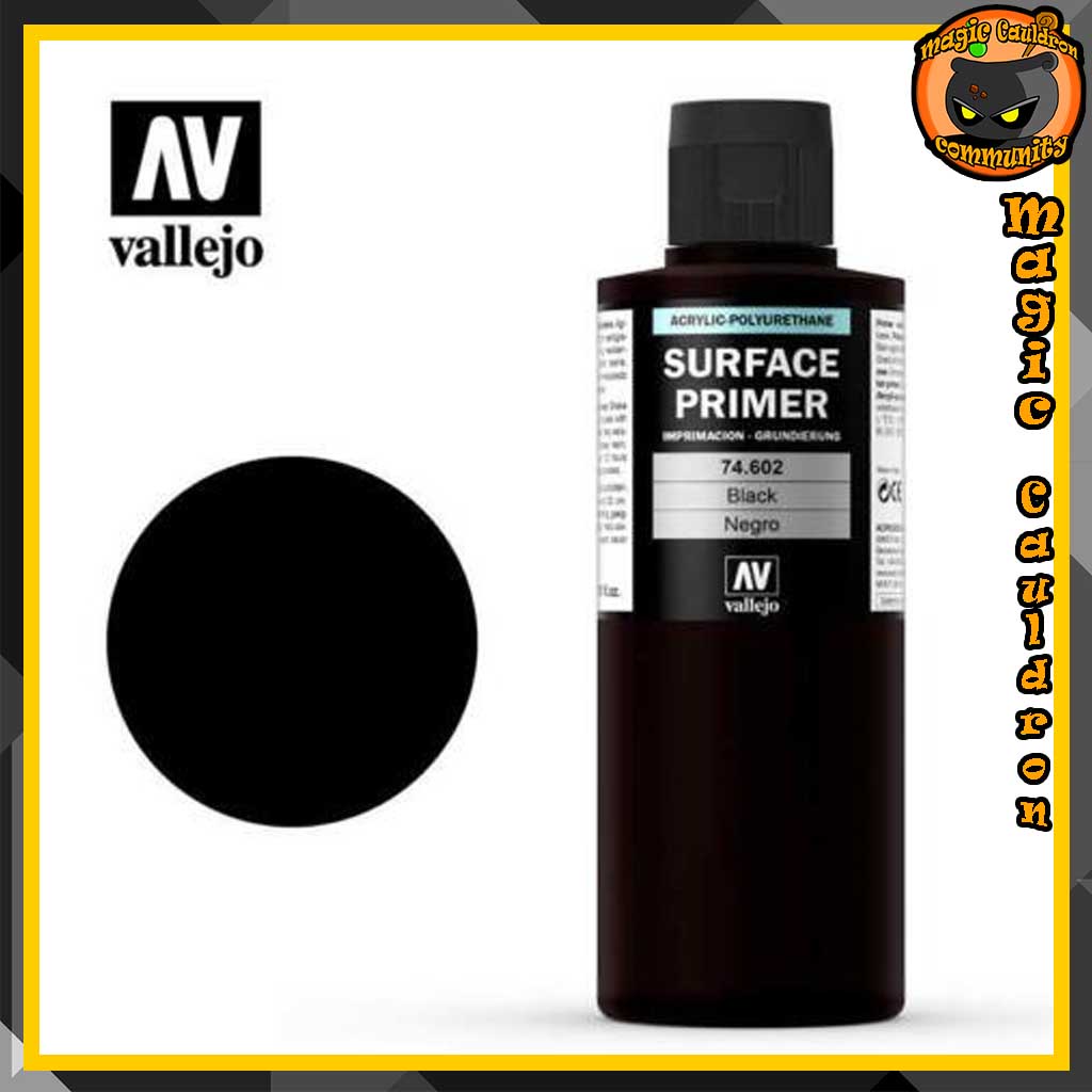 Surface Primer Black 60-200ml. Vallejo Surface Primer สีอะคริลิคสูตรน้ำ ...