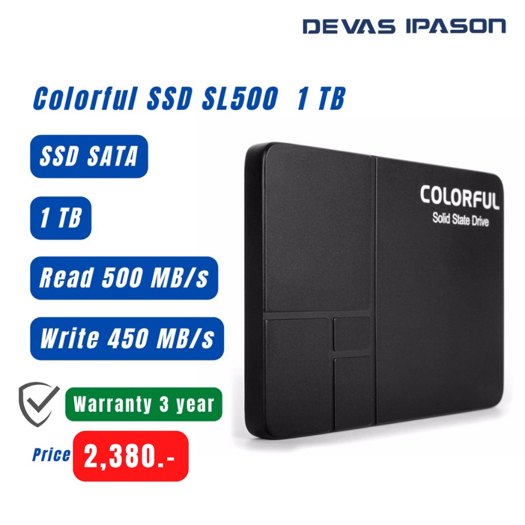 Colorful SSD รุ่น SL500 ขนาด 1 TB (500450 MBs) รับประกัน 3 ปี โดย Devas ...