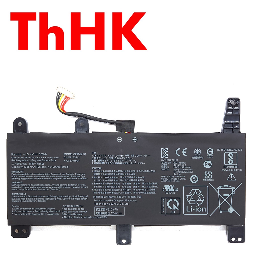 Genuine al 66wh C41n1731 C41n1731-2 Laptop Battery For Asus Rog Strix ...