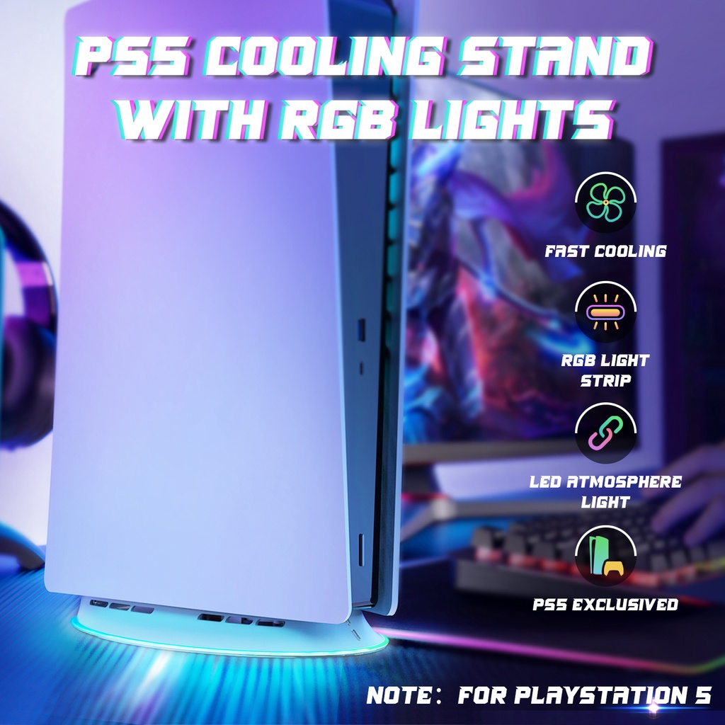 Iine ฐานพัดลมระบายความร้อน PS5 RGB PS5 พร้อมไฟ LED สําหรับ Playstation 5 - iineofficial.th ...