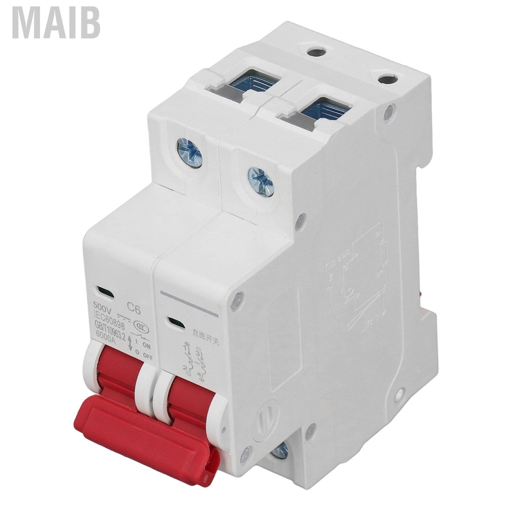 Maib 2P Miniature Circuit Breaker 6000A Breaking Capacity Small DC for Solar PV System DC500V 6A ...