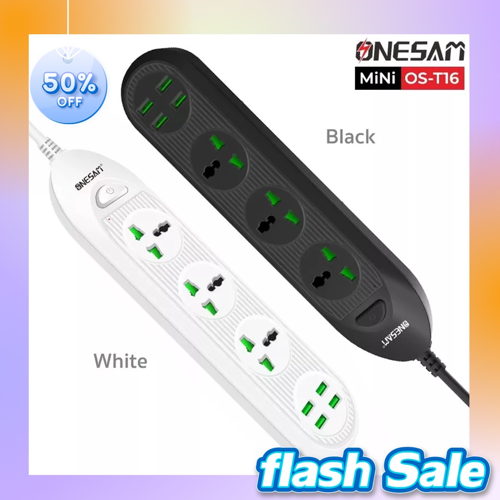 ปลั๊กไฟ ONESAM รุ่น MiNi OS-T16 เต้ารับ 3 ช่อง USB 4 พอร์ต มีสวิตซ์เปิด-ปิด ยาว 2 เมตร | Shopee ...