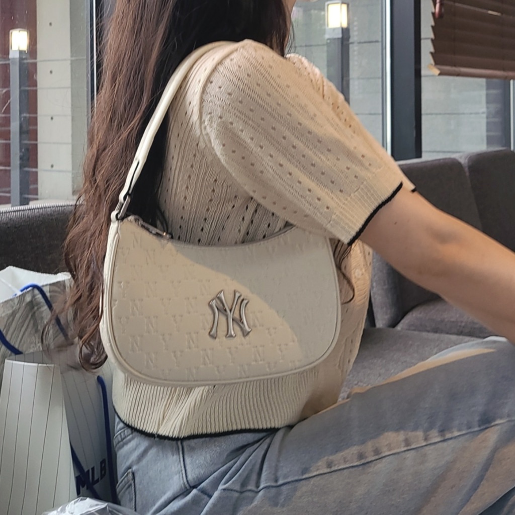 MLB bag NY handbag PU กระเป๋าสะพายไหล่ Underarm bag กระเป๋า Ny MONOGRAM ...