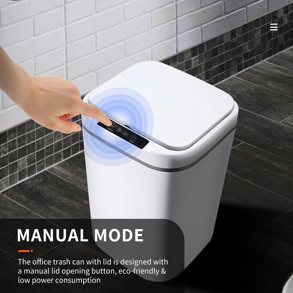 18l Smart Induction Trash Can Automatic Dustbin Bucket Garbage Bathroom