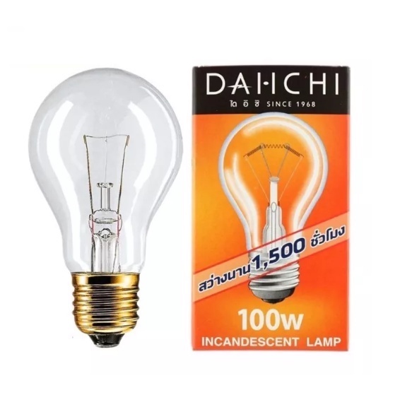 หลอดไส้ หลอดแรงเทียน DAI I CHI 60w,100w,200w [ แสงสีวอร์ม ] | Shopee Thailand