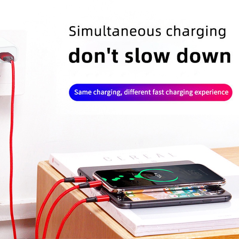 EYD EX04 สาย USB 5 in 1 2.4A สายชาร์จเร็วสาย USB ที่ชาร์จโทรศัพท์สำหรับ IOS Type-C Micro ...