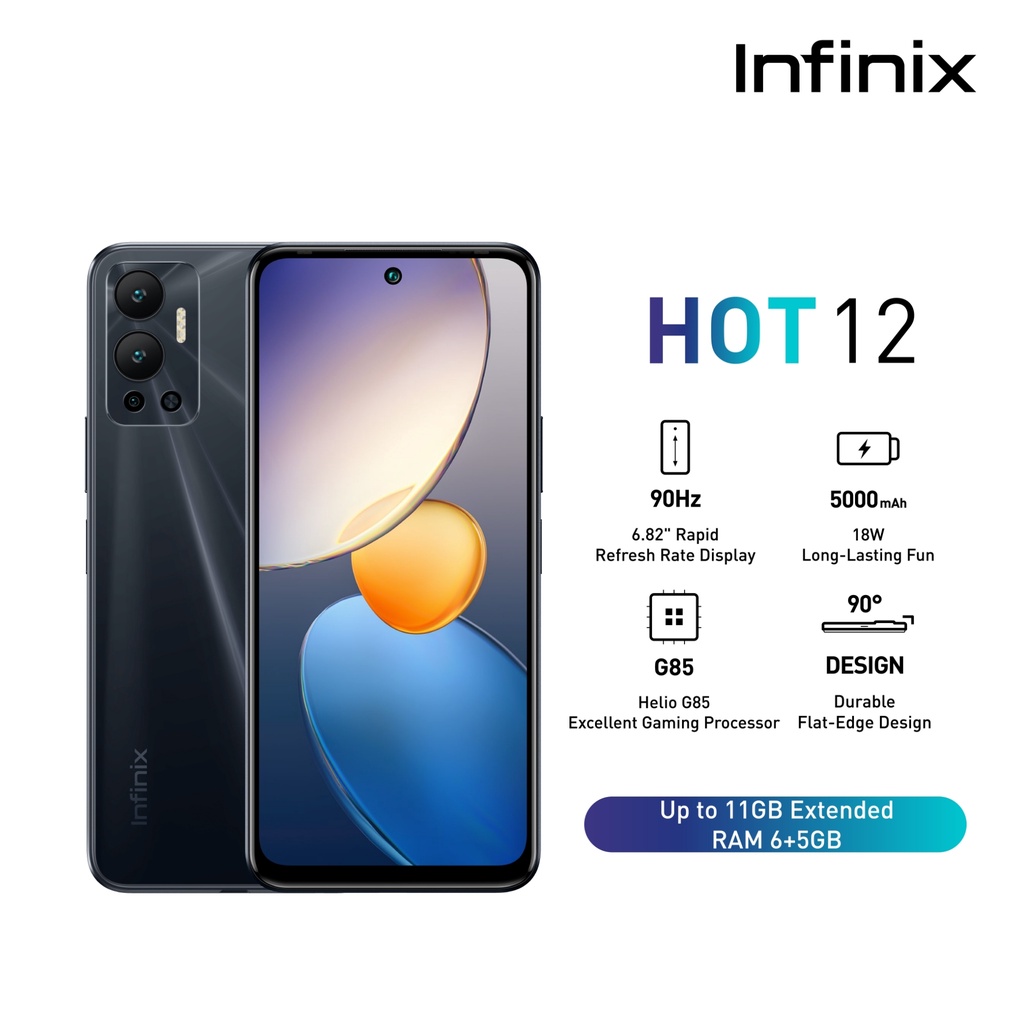 Infinix Hot 12 6128GB(เพิ่มแรมได้สูงสุด 11GB)G85 ชิปเซ็ตเกมมิ่ง - qusu1 ...