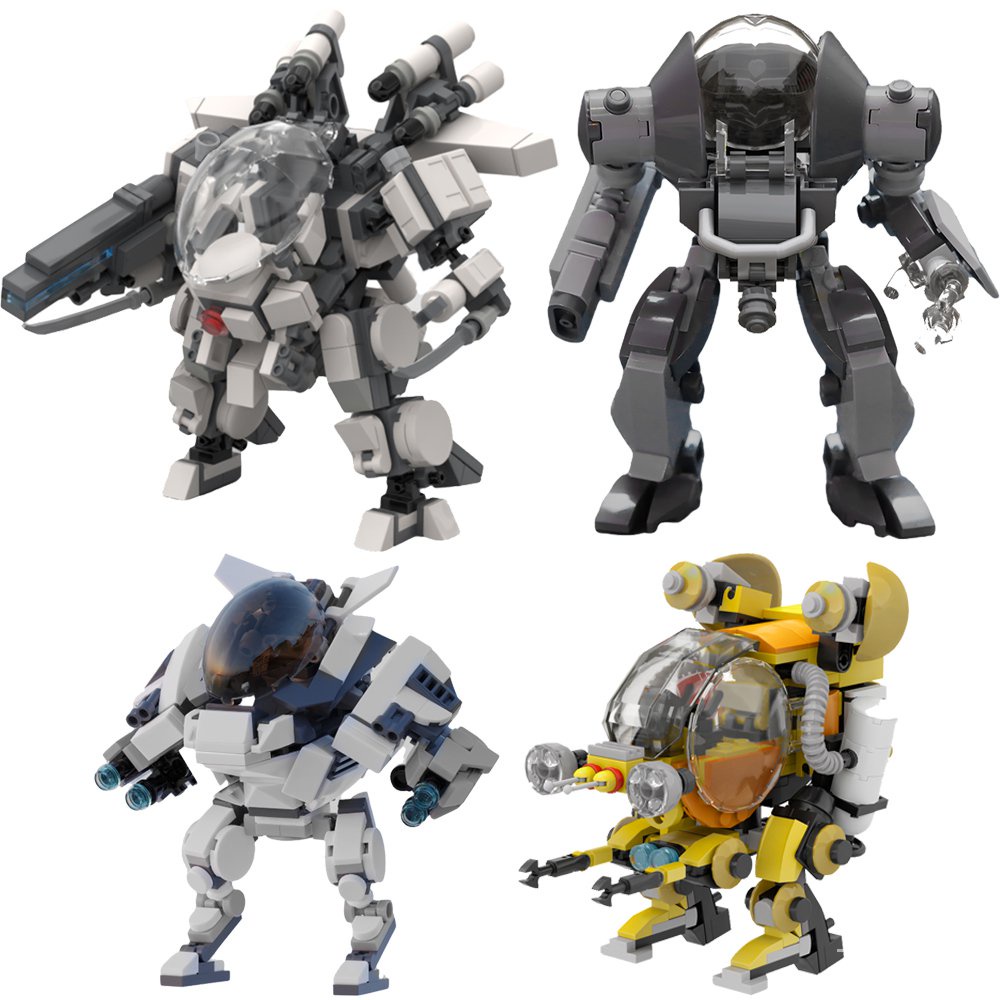 MOC,MOC Action Figure Blocks Mecha Warrior Model Kids Toy Building ...