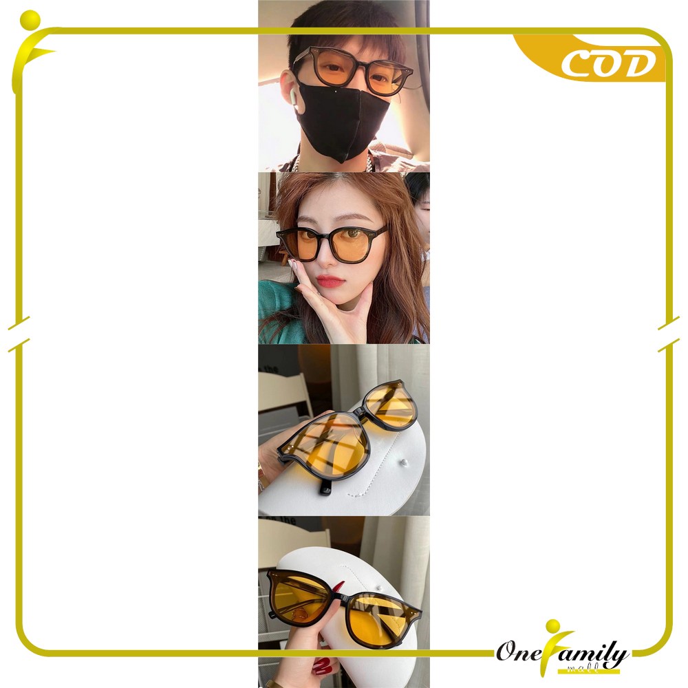 Mata One-c654 แว่นตากันแดด แฟชั่นเกาหลี วินเทจ ย้อนยุค เกาหลี สีเหลือง ...